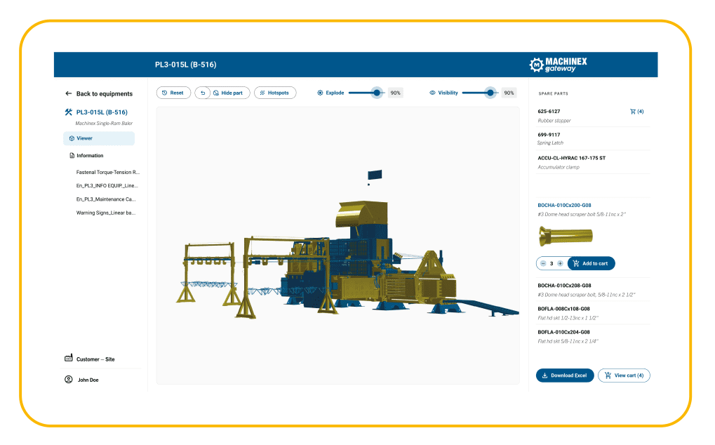 Online Machinex Gateway - Parts & Maintenance - Machinex