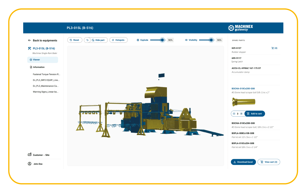 Online Machinex Gateway - Parts & Maintenance - Machinex